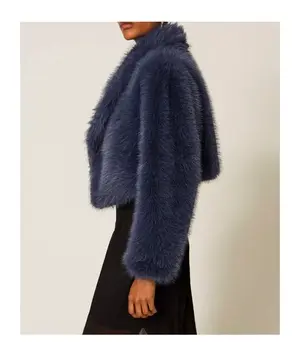 TWINSET Cropped Faux Fur Jacket
