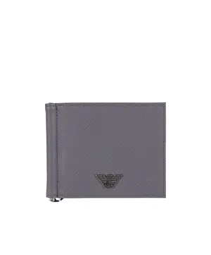 Emporio Armani Logo-plaque Bifold Wallet - Gray