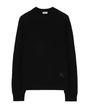 Burberry Cashmere Sweater With Knitted Knight Motif - Black
