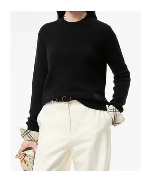 Burberry Cashmere Sweater With Knitted Knight Motif - Black
