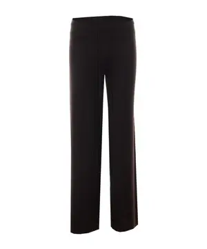 LISA YANG Wide-leg Knitted Trousers - Dark Brown