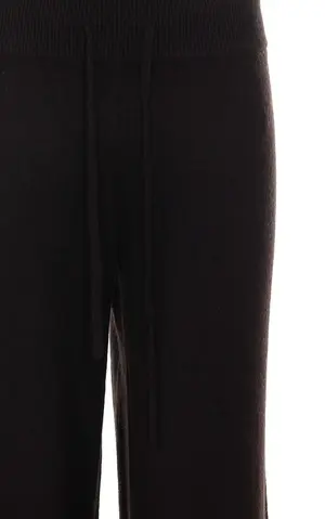 LISA YANG Wide-leg Knitted Trousers - Dark Brown