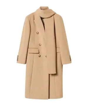 TWINSET Velvet-finish Wool Coat With Detachable Cape