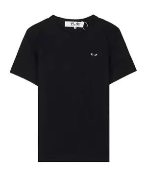 Play Comme Des Garcon Embroidered Logo T-shirt - Black