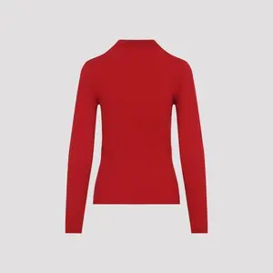 Prada Long-sleeve Ribbed Knit Polo Shirt - Red