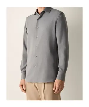 Zegna Grey Mélange Cashco Shirt - Gray Blend
