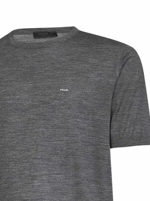 Prada Short Sleeve Crew Neck Knit Top