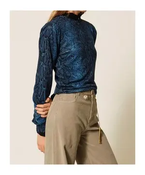 TWINSET Python Print Wool Pullover