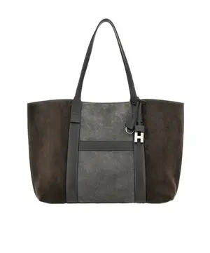 Hogan Hogan Script Shopping Bag Medium Brown-grey