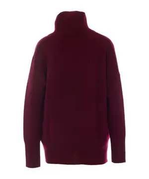 LISA YANG Asymmetric Hem Mock Neck Sweater