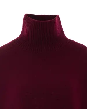 LISA YANG Asymmetric Hem Mock Neck Sweater