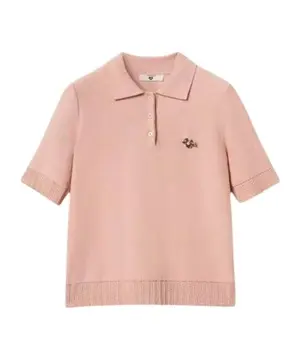TWINSET Brooch-embellished Polo Shirt - Pink