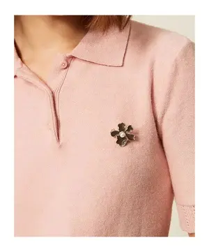 TWINSET Brooch-embellished Polo Shirt