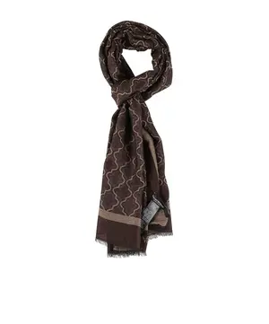 Emporio Armani Geometric Pattern Scarf - Black