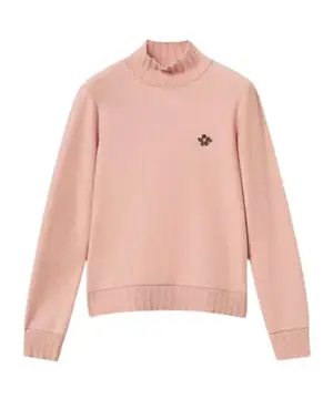 TWINSET High-neck Knit Sweater With Embellished Brooch