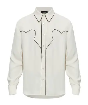 Amiri Contrast Piped Western Shirt - Off White