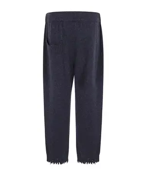 UMA WANG Elastic Waist Casual Pants With Frayed Hem
