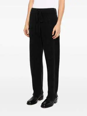 UMA WANG Elastic Waist Casual Pants With Frayed Hem - Dark Grey