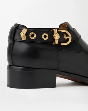 Versace Orlando Leather Chelsea Boots With Medusa Buckle