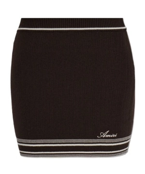 Amiri Knit Skirt With Striped Accents - Brown