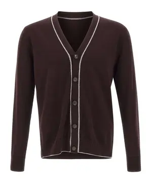 Eleventy Long-sleeved Knitted Cardigan With V-neck And Button Closure