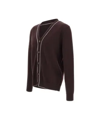 Eleventy Long-sleeved Knitted Cardigan With V-neck And Button Closure