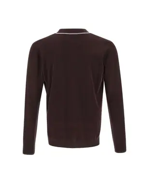 Eleventy Long-sleeved Knitted Cardigan With V-neck And Button Closure