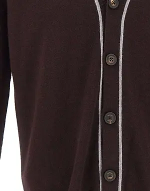 Eleventy Long-sleeved Knitted Cardigan With V-neck And Button Closure