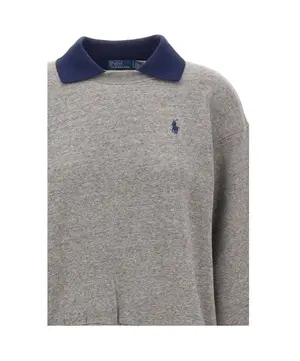 Polo Ralph Lauren Long Sleeve Sweatshirt With Polo Collar - Grey