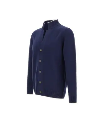 Eleventy Long-sleeved Cardigan With Contrasting Piping