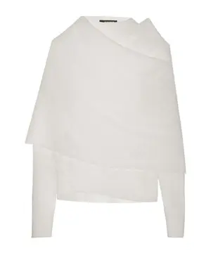 DARKPARK Addison Long-sleeve Sweater With Scarf - White