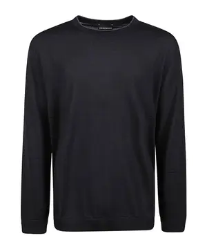 Emporio Armani Long-sleeved Crewneck Jumper - Blu Navy