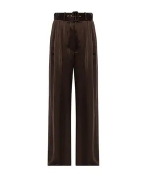 Zimmermann Belted Pleated Wide-leg Pants
