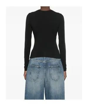Alexander Wang Fitted Ls T-shirt W/ Logo Print