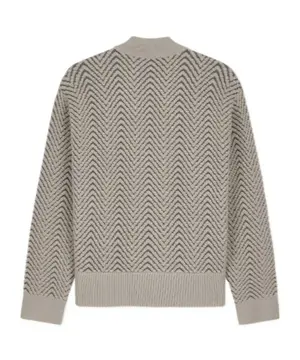 Emporio Armani Virgin Wool Chevron Knit Blouson Jacket