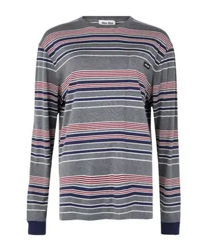 Miu Miu Long-sleeved Striped T-shirt
