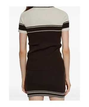 Amiri Contrast Striped Knitted Polo Shirt