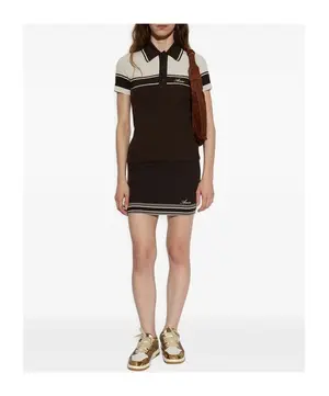 Amiri Contrast Striped Knitted Polo Shirt