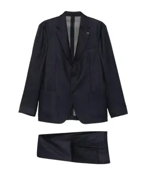 LARDINI Single-breasted Wool Suit - Navy Blue