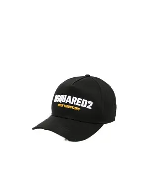 Dsquared2 Distressed Embroidered Baseball Cap - Black