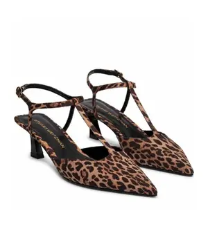 STUART WEITZMAN Vinnie T-strap Pump - Leopard