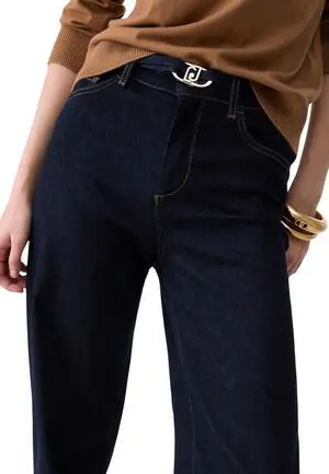 Liu Jo Wide-leg Jeans With Logo Detail - 7s000