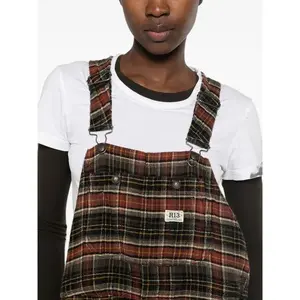 R13 Plaid Overalls - No