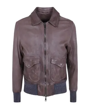 GIORGIO BRATO Long-sleeve Leather Jacket - Black