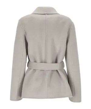 Dior Belted Shawl-collar Coat - Grey