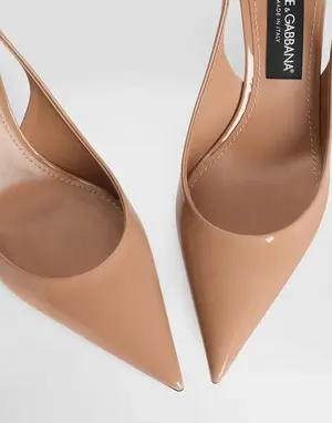Dolce & Gabbana Dolce Gabbana Glossed Pointed Toe Slingback Pumps