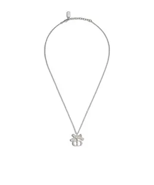 Dior Cd Parure Necklace With Crystal Embellishments - Silver