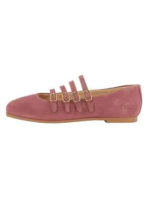 Chloé Buckle-fastening Leather Ballet Flats