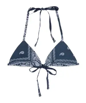 RE/DONE Paisley Print Lace-up Halter Top
