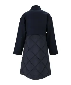 K-WAY Quilted Wool-blend Parka Coat - Navy Blue
